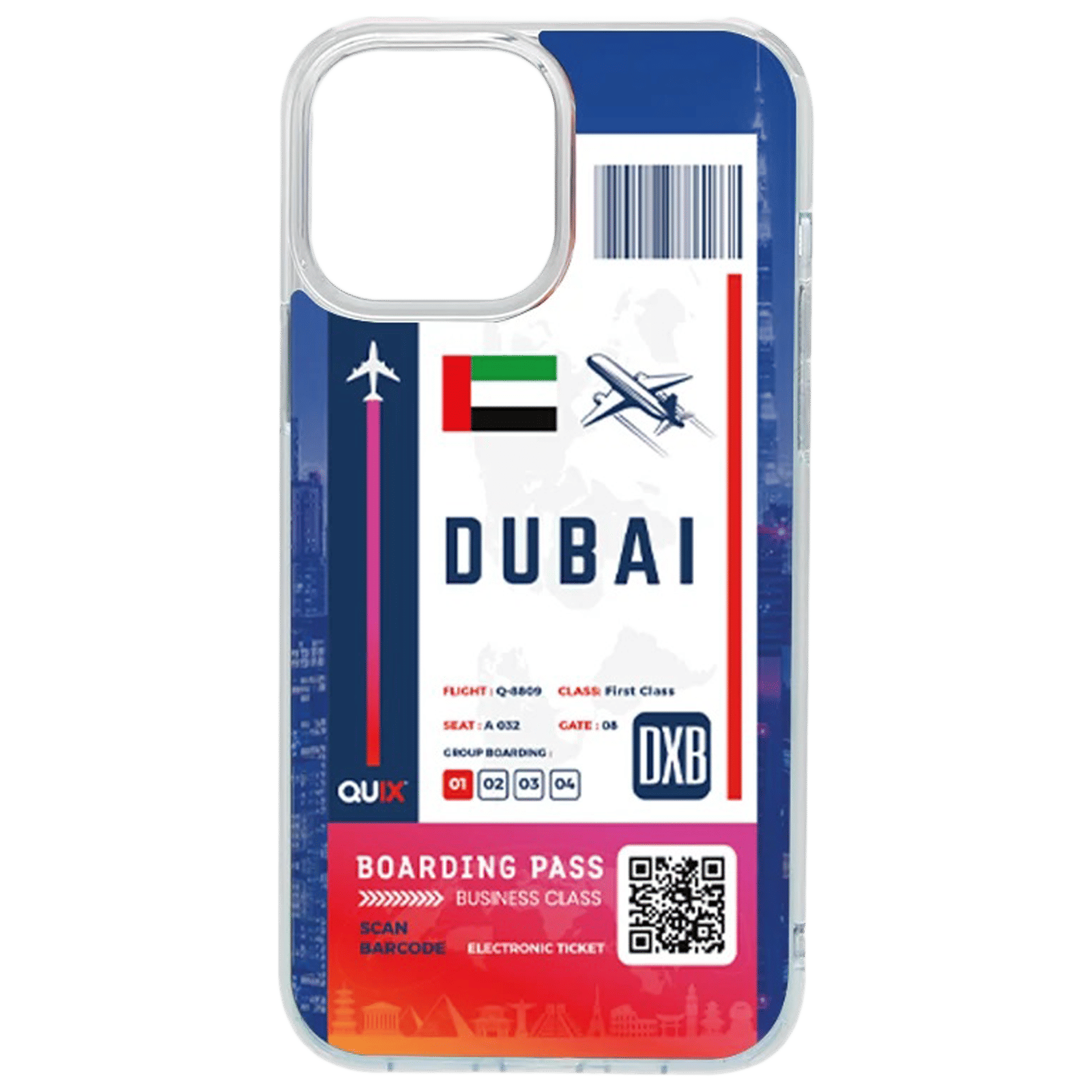 Buy QUIX Dubai Boarding Pass TPU Back Cover for Apple iPhone 14 ...