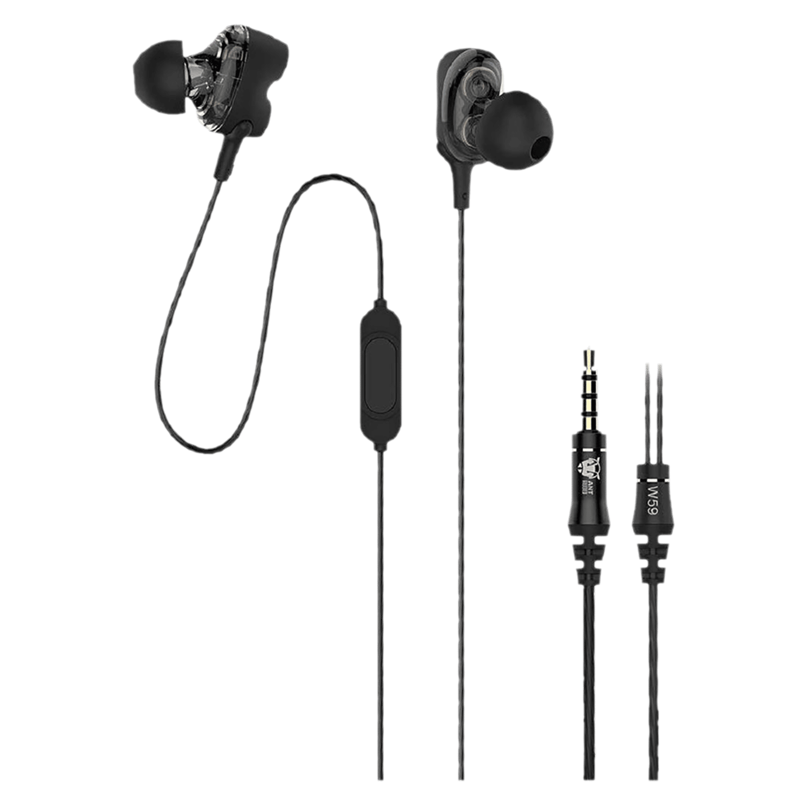 Buy Ant Audio W59 Wired Earphones with Mic (In-Ear, Black) Online Croma