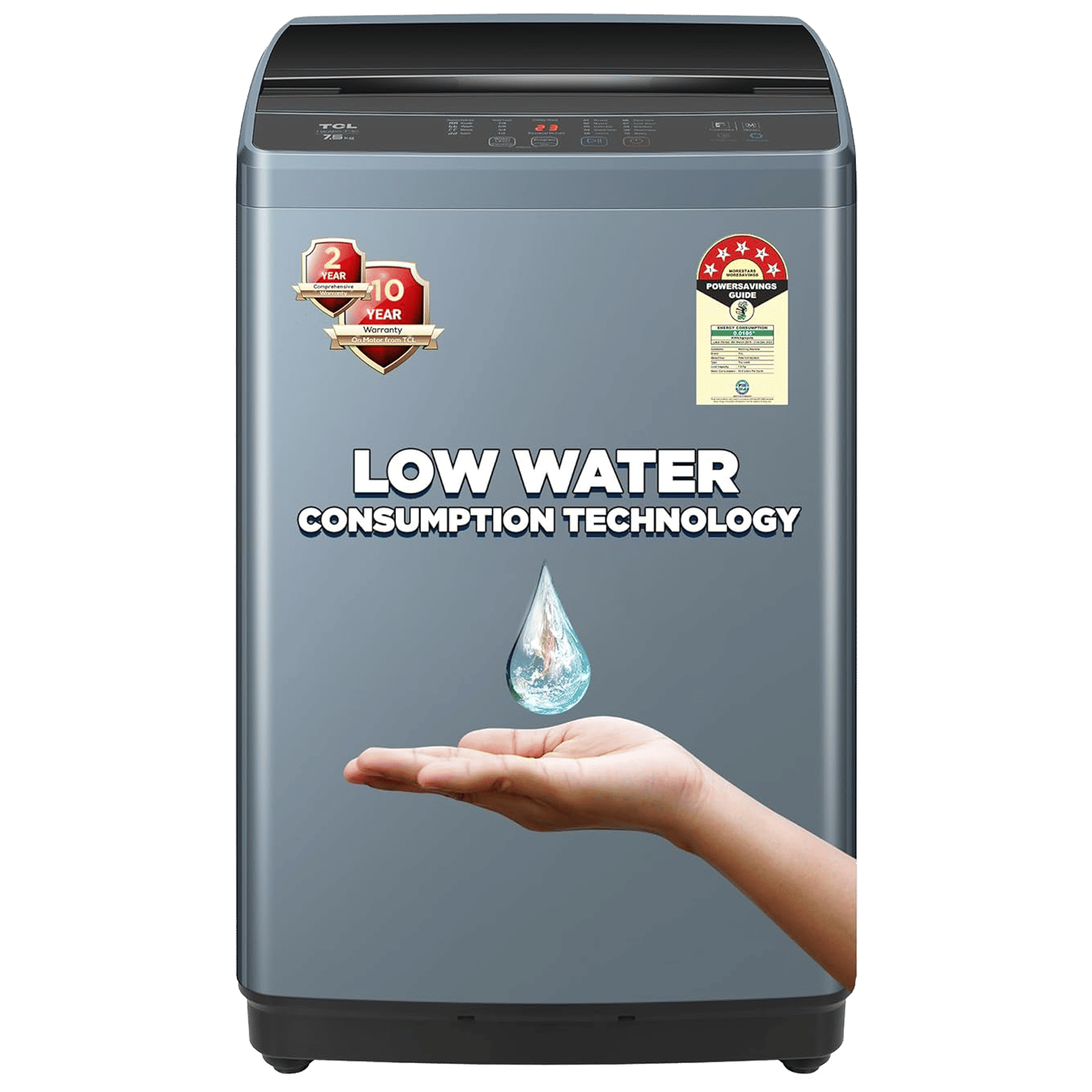 Buy TCL 7.5 kg 5 Star Fully Automatic Top Load Washing Machine (TWA75 ...