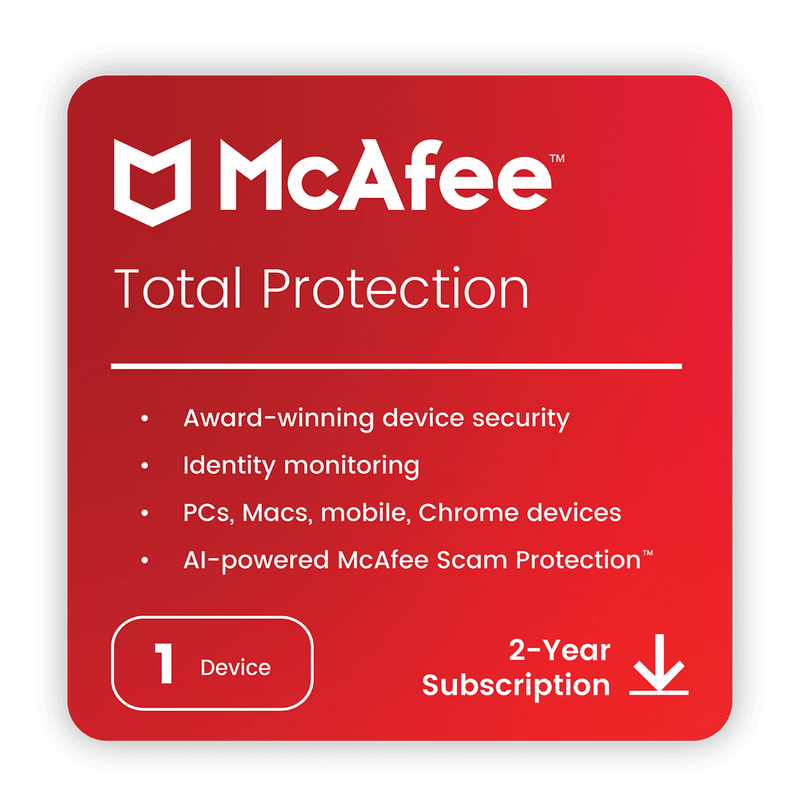 Buy McAfee Total Protection Security Antivirus (1 Device, 2 Years ...