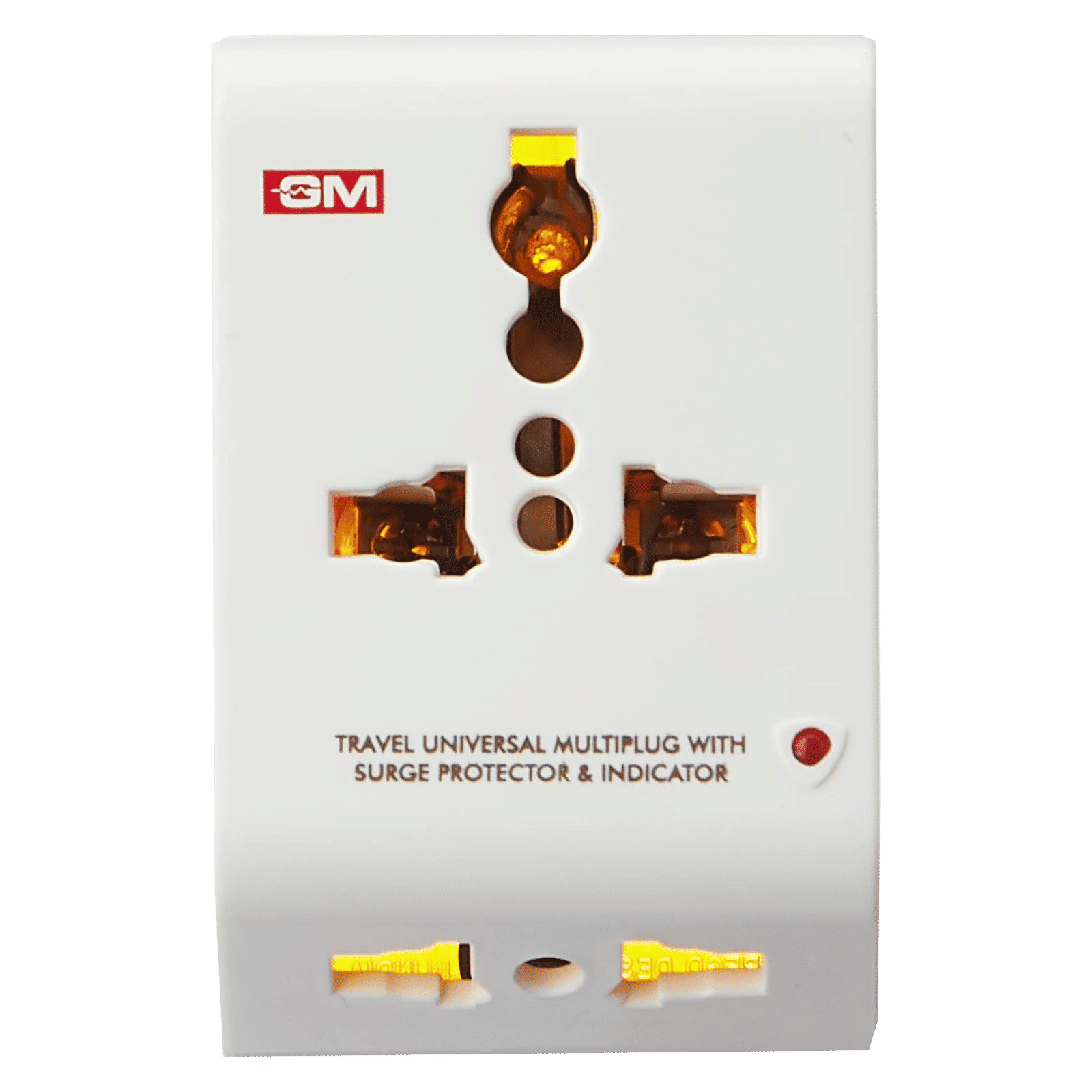Buy GM 2 Pin Multi Plug Adaptor (With Surge Protector, 3011, White ...